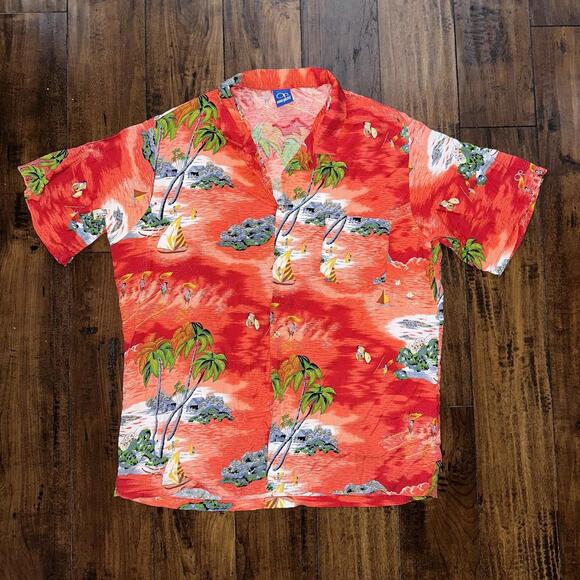 Shirts | Vtg Ocean Pacific Op Shirt Hawaiian Aloha Rare 8s 70s Red All ...